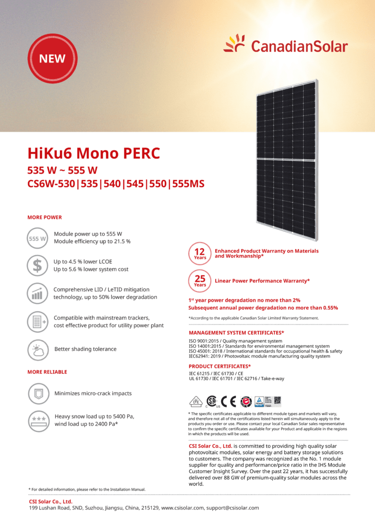 Canadian Solar HiKu6 CS6W-550MS-S - Sunfix.cz